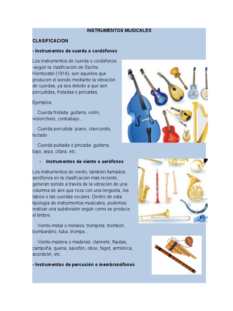 Instrumentos Musicales | PDF | Instrumentos musicales | Grabación de sonido