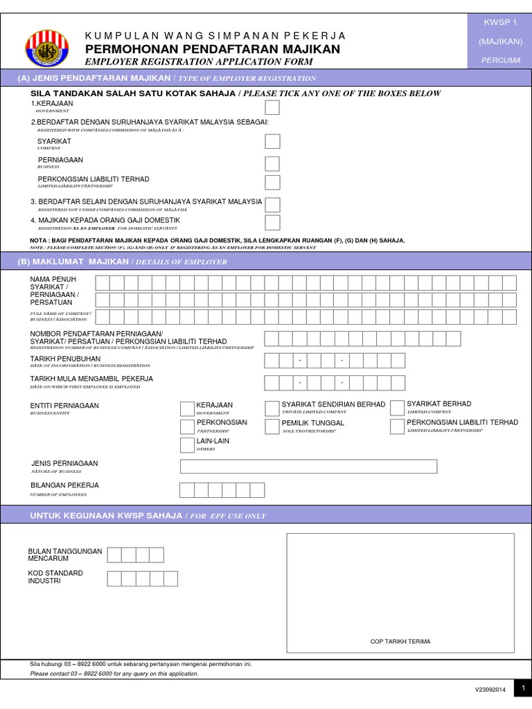 Borang KWSP 1 - V23092014 PDF | PDF