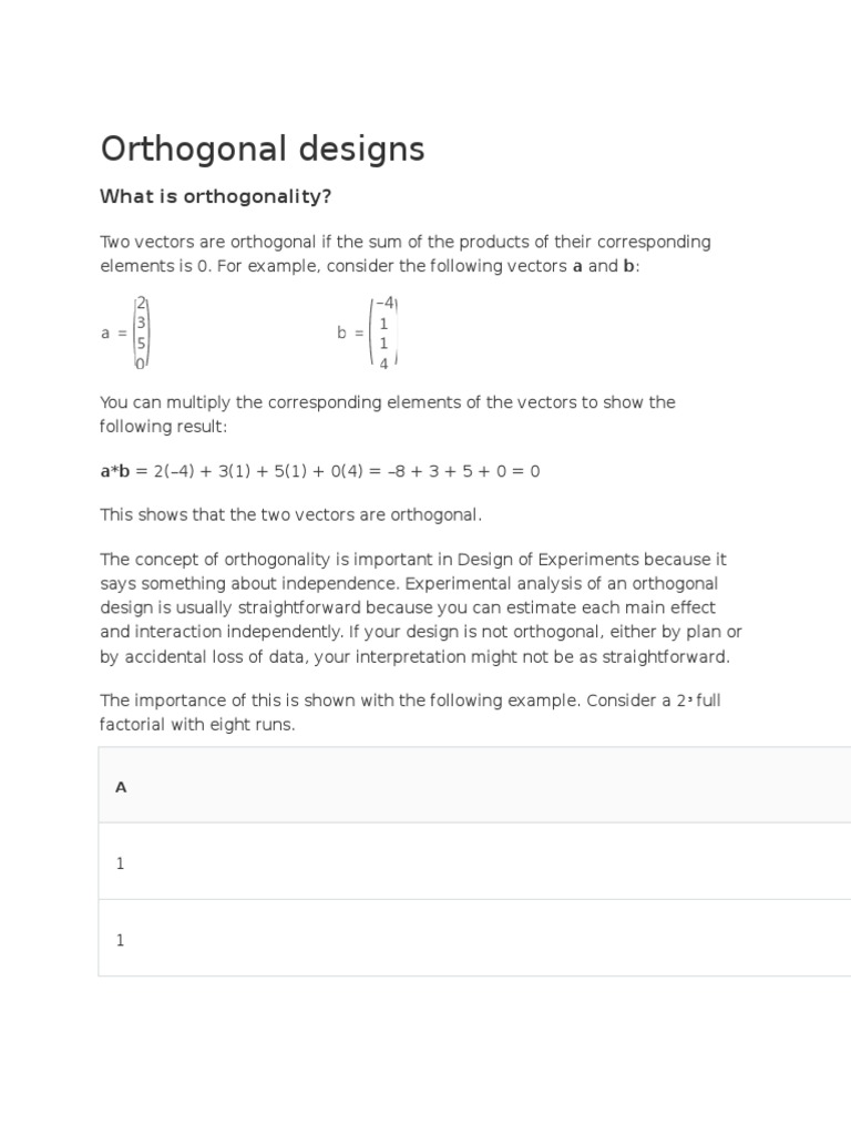 Orthogonal Designs With Minitab | PDF | Design Of Experiments | Degrees ...