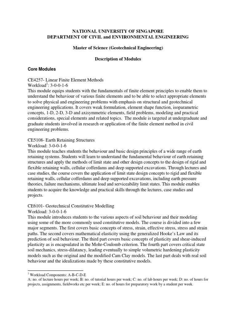MSC Ge Modules Description | PDF | Geotechnical Engineering | Engineering