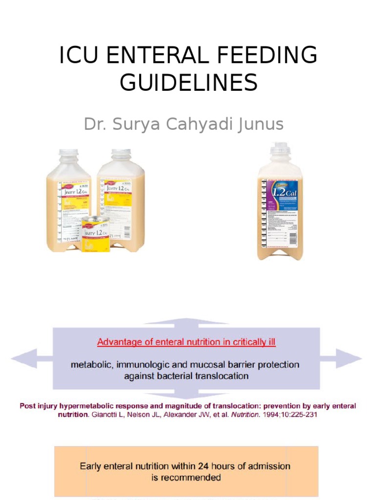 Icu Enteral Feeding Guidelines | Intensive Care Unit | Health Care ...