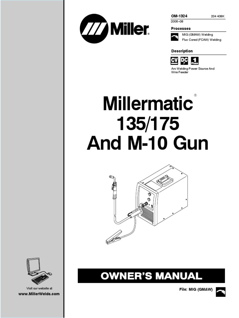 Miller MIG Welder Millermatic 135 | PDF | Electricity | Science