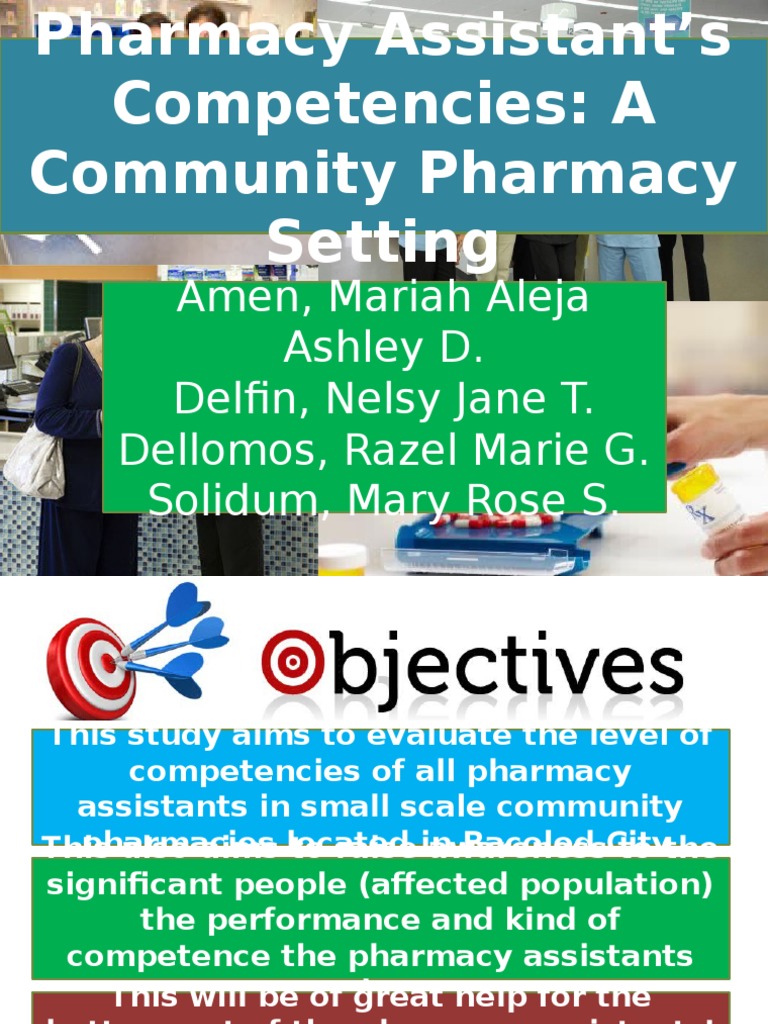 Pharmacy Assistant's Competency | Pharmacy | Pharmacist