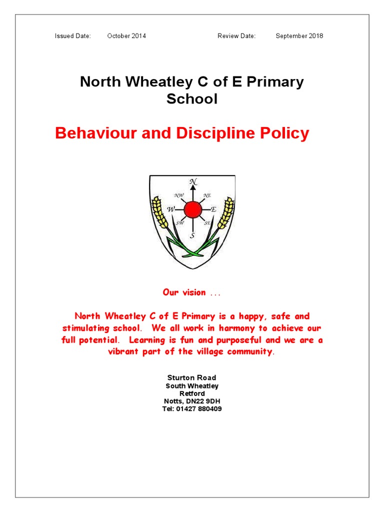 Behaviour and Discipline Policy: North Wheatley C of E Primary School ...