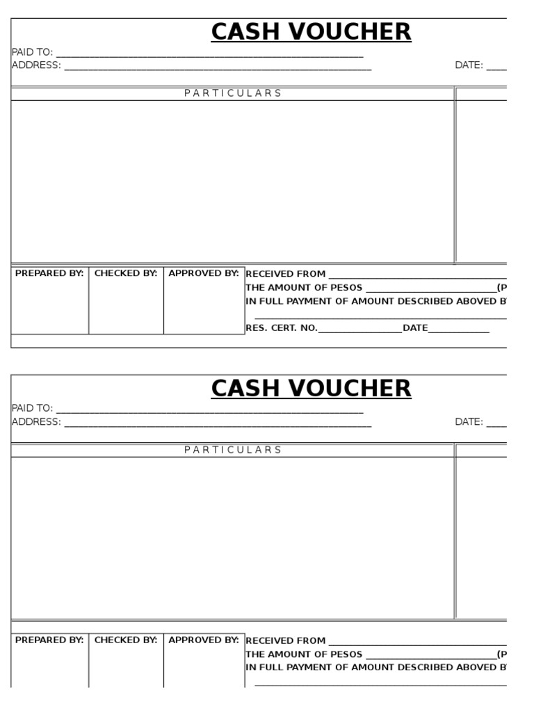 Cash Voucher | PDF