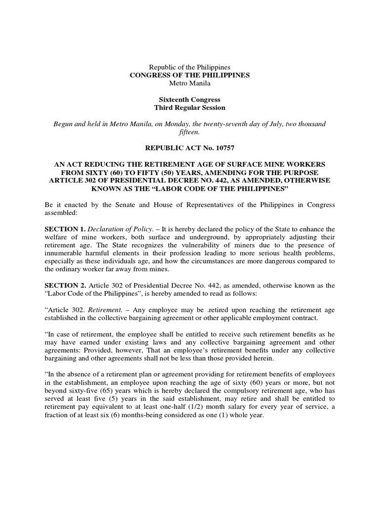 Ra 10757 | PDF | Employment | Labour Law