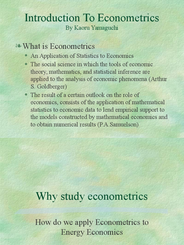 Econometrics (Yamaguchi) | PDF | Econometrics | Regression Analysis