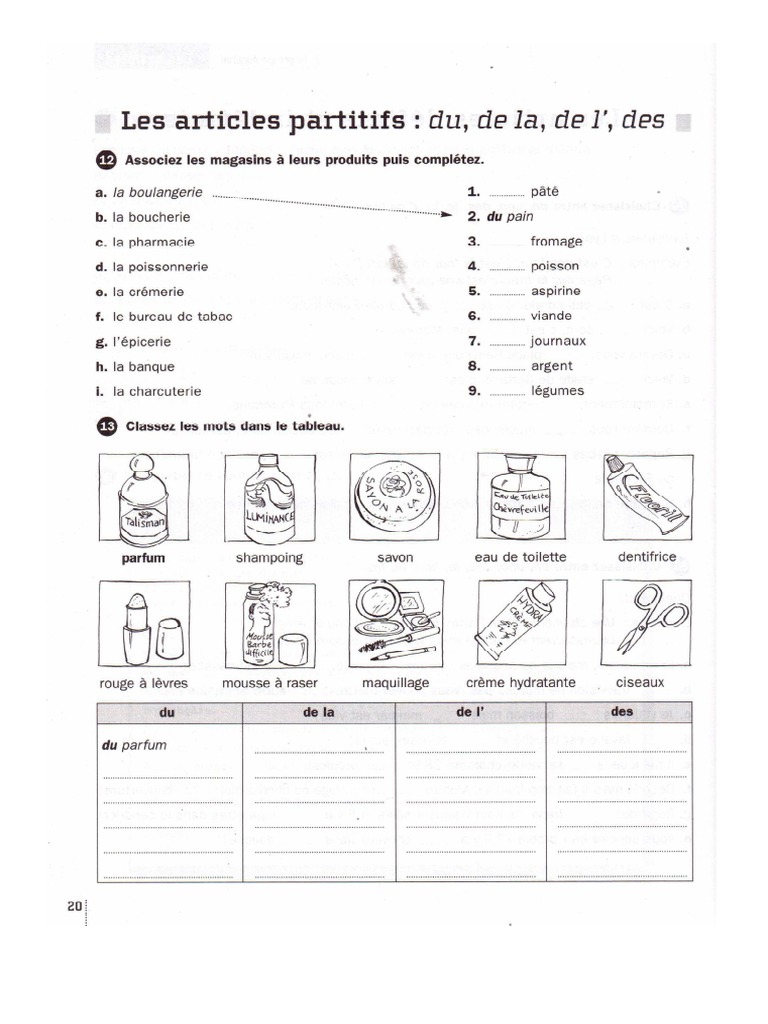 Articles Partitifs - Exercices | PDF