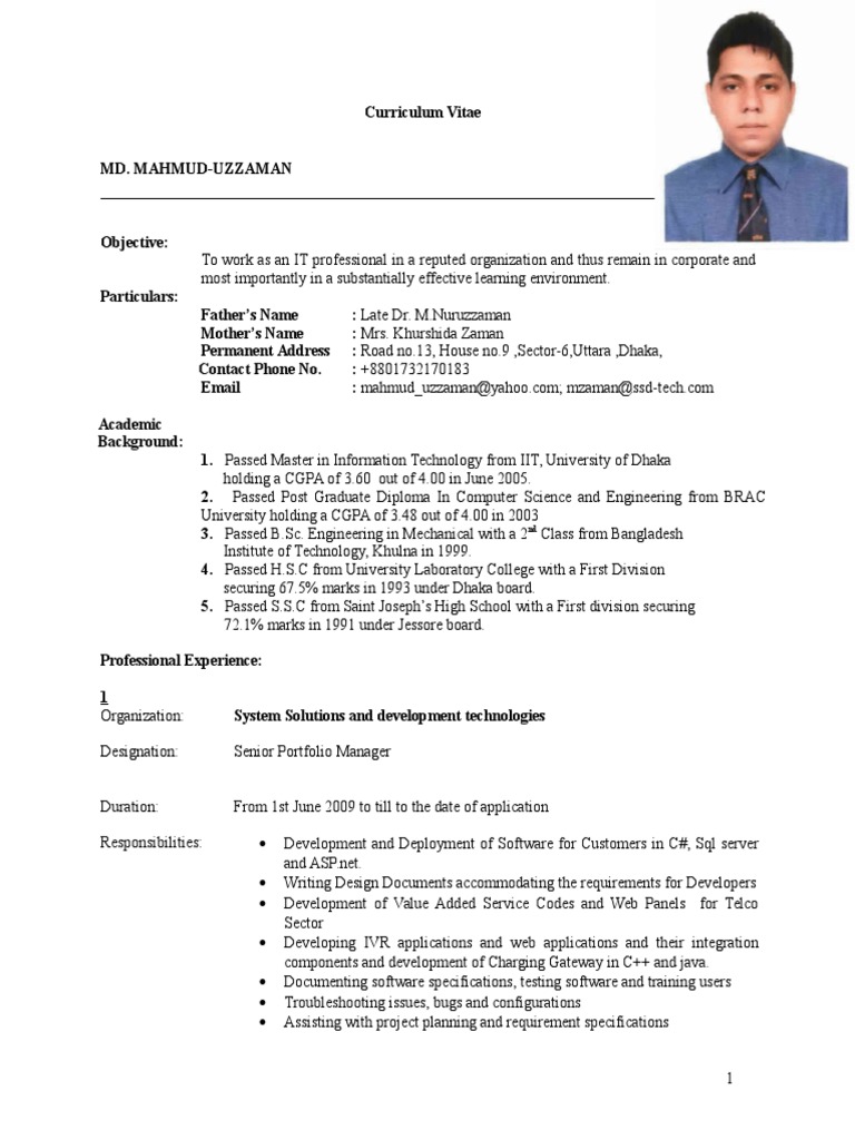 CV Mahmud | PDF | Programmer | Software Development