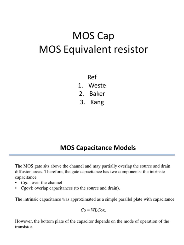 L1 - MOS Junction Cap | PDF | Mosfet | Field Effect Transistor