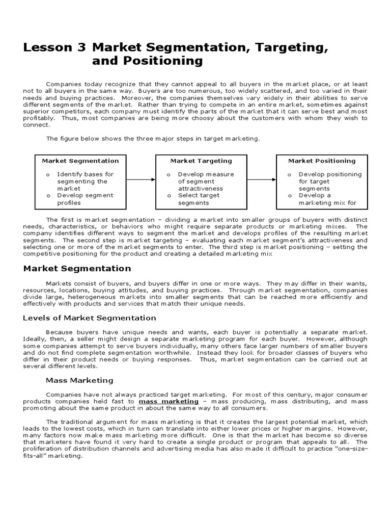 Market Segmentation & Targeting Guide | PDF | Market Segmentation ...