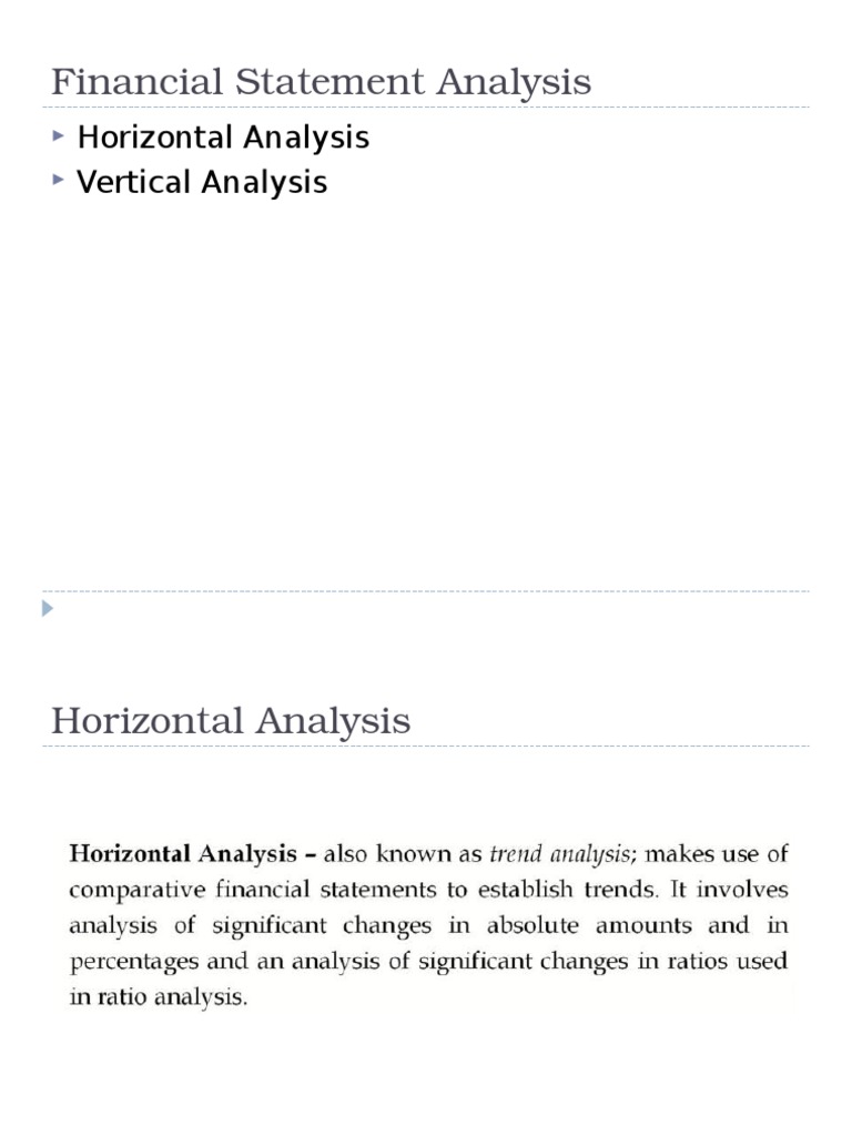 Financial Statement Analysis: Horizontal Analysis Vertical Analysis | PDF