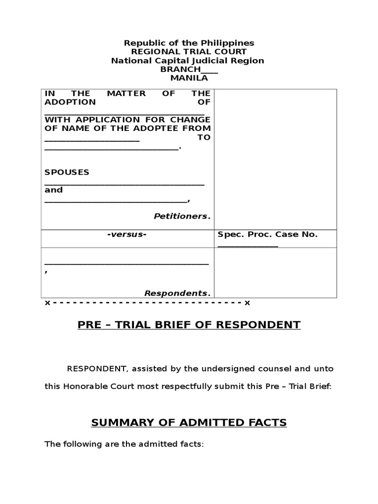 Pre Trial Brief | PDF