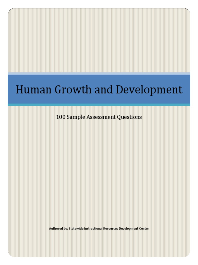 100 Human Growth and Development Sample Assessment Questions | PDF ...