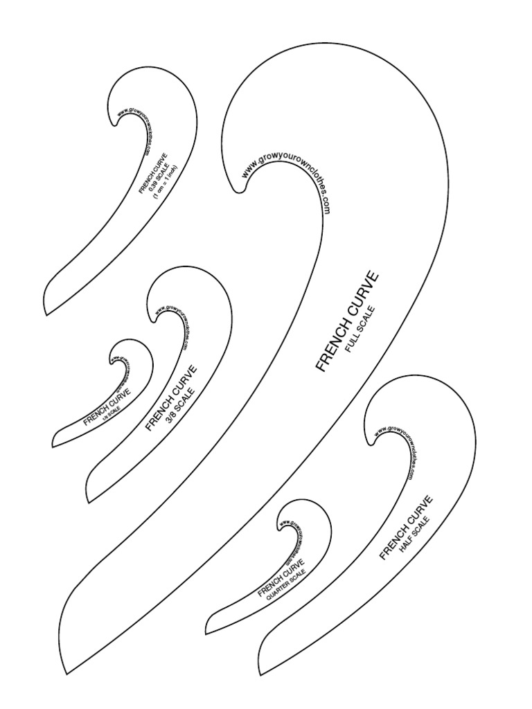 French Curve Scale Templates | PDF | Business | Science & Mathematics