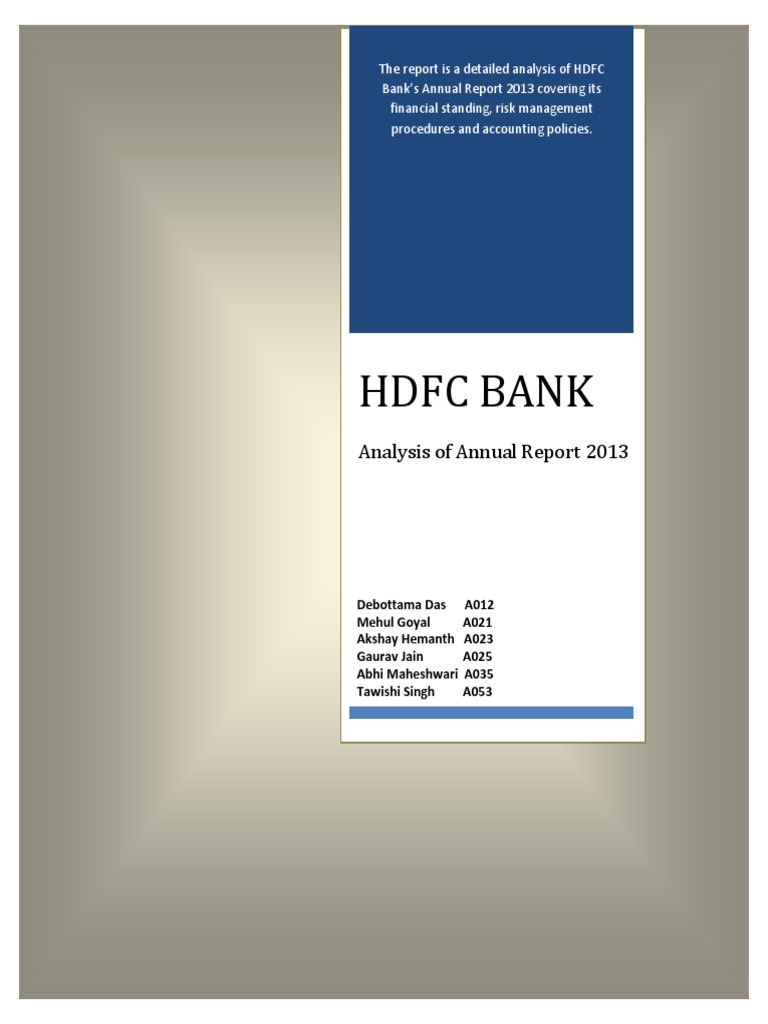 207916982-HDFC-Bank-Report scribd.pdf | Market Liquidity | Banks
