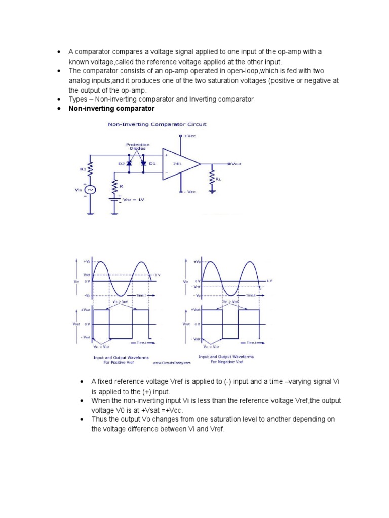 Comparator | PDF | Operational Amplifier | Electrical Components