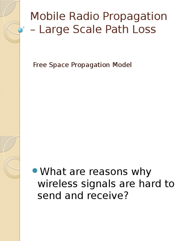 Free Space Propagation Model Overview | PDF | Radio | Radio Propagation