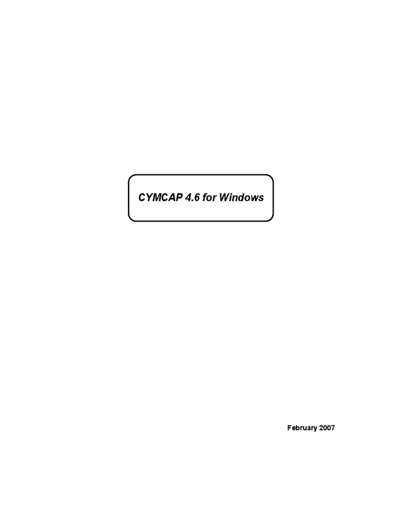 Cymcap Manual PDF | PDF