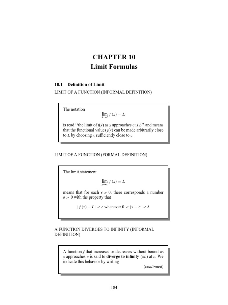 Limit Formulas | PDF | Limit (Mathematics) | Trigonometric Functions