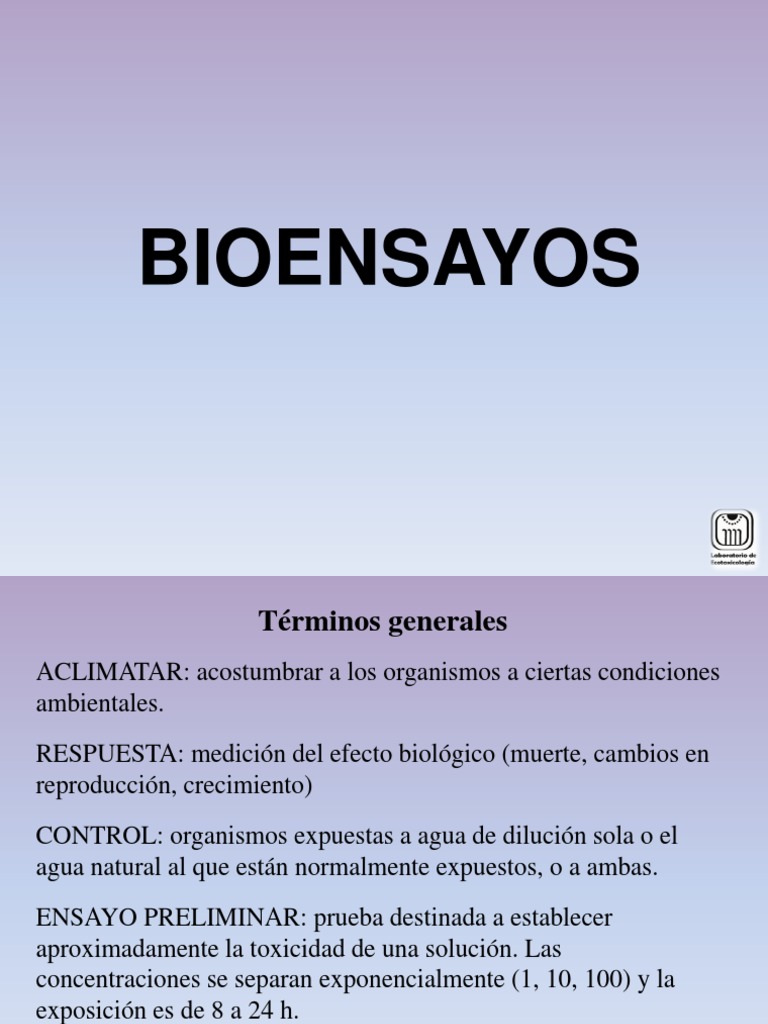 BIOENSAYOS.pdf | Ecología | Organismos