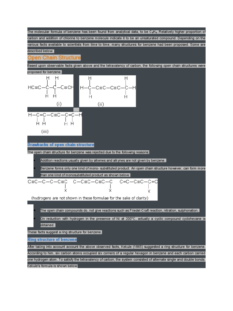 Drawbacks of Open Chain Structure | PDF | Tsunami | Benzene