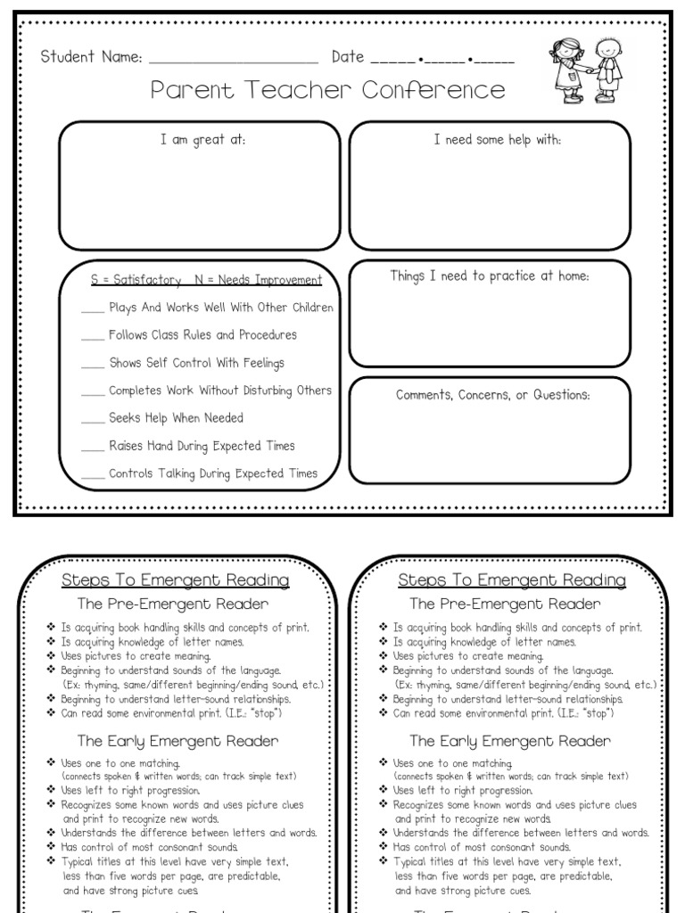 Parent-Teacher Conference Reading Skills | PDF
