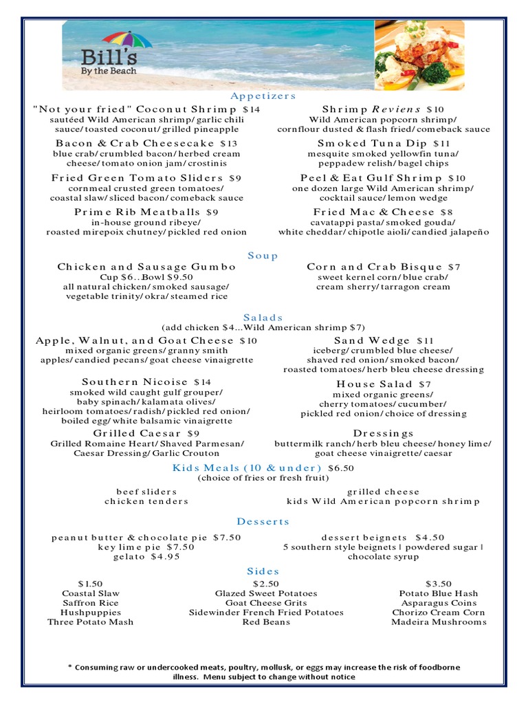 2016 Spring Summer Menu PDF | PDF | Salad | Bacon