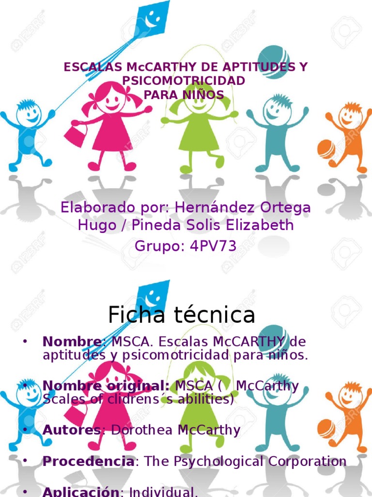 Escalas Mccarthy de Aptitudes y Psicomotricidad | Descargar gratis PDF ...