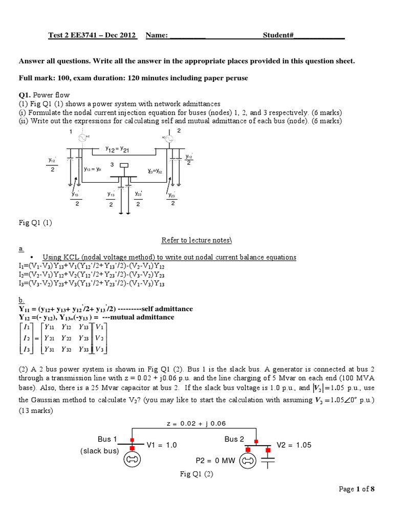 Test 2 Solution Pdf Power Engineering Electrical Engineering