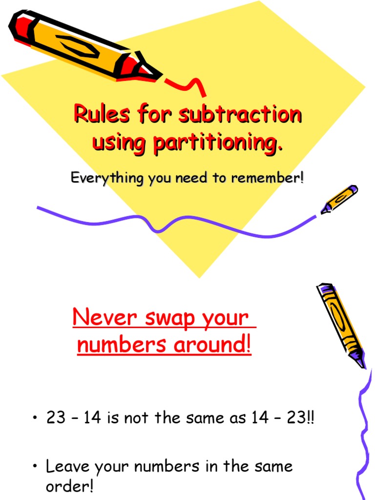 Subtraction Rules Using Partitioning | PDF | Teaching Mathematics