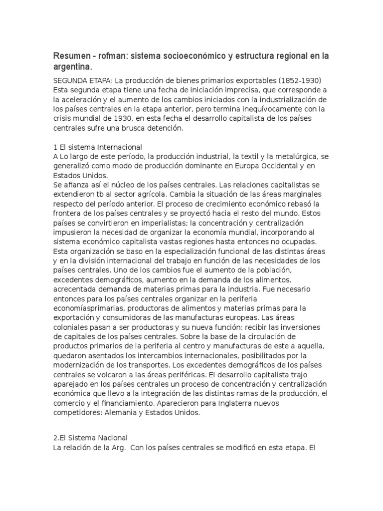 Resumen de Rofman y Romero | PDF | Agricultura | Migración humana