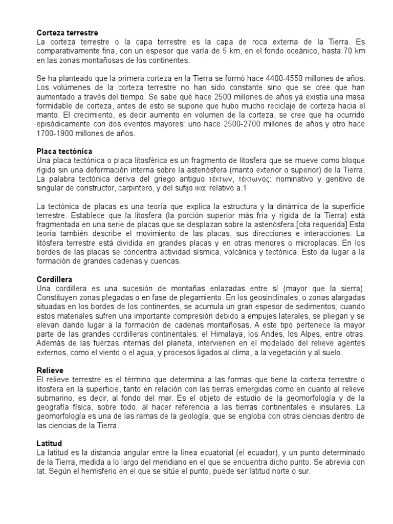 Corteza Terrestre | PDF | Ciencia y matemáticas | Historia