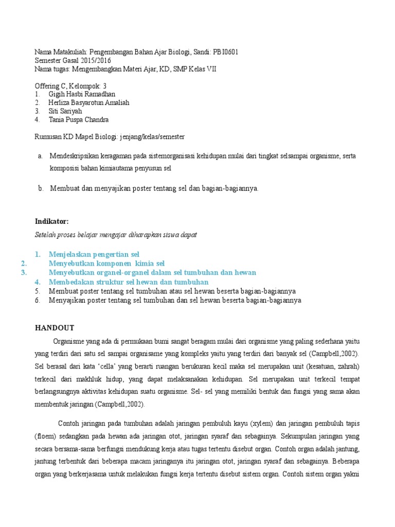 Contoh Handout | PDF
