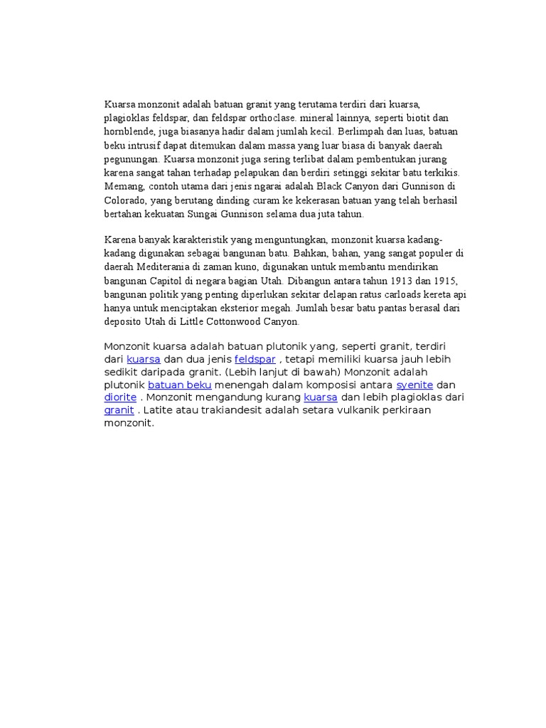 Kuarsa Monzonit: Batuan Plutonik yang Membentuk Fitur Geografis dan ...