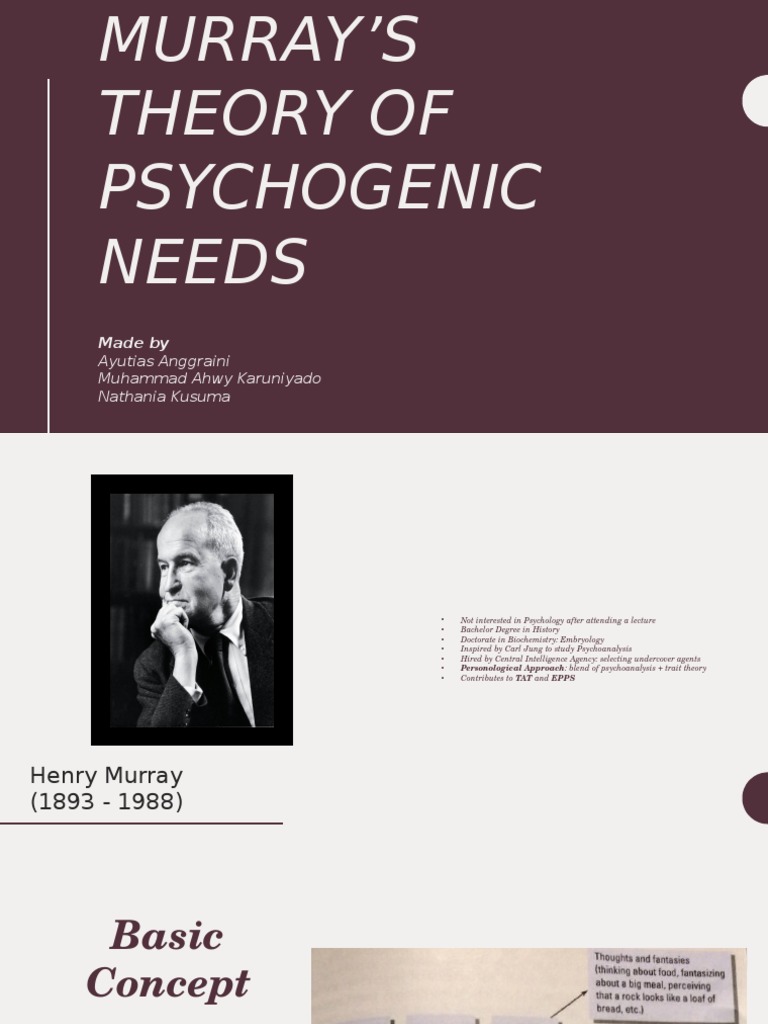 Murray's Psychogenic Needs Theory | PDF | Personality Psychology ...