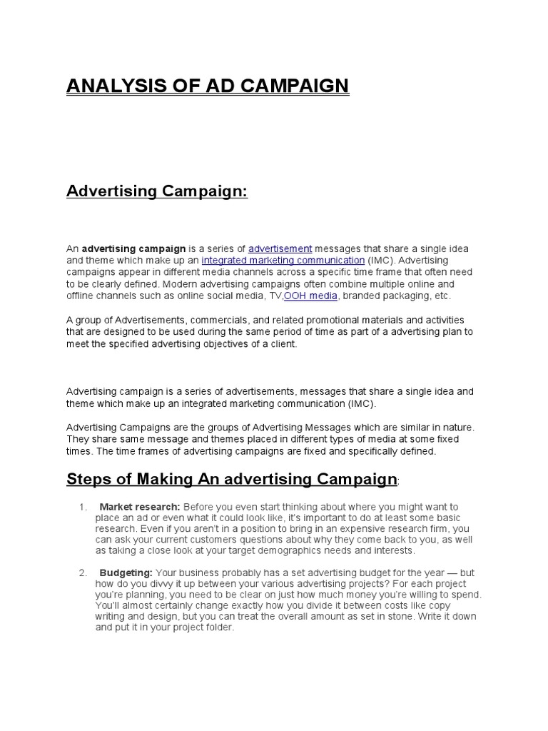 Ad Campaign Analysis & Success | PDF | Advertising | Promotion And ...