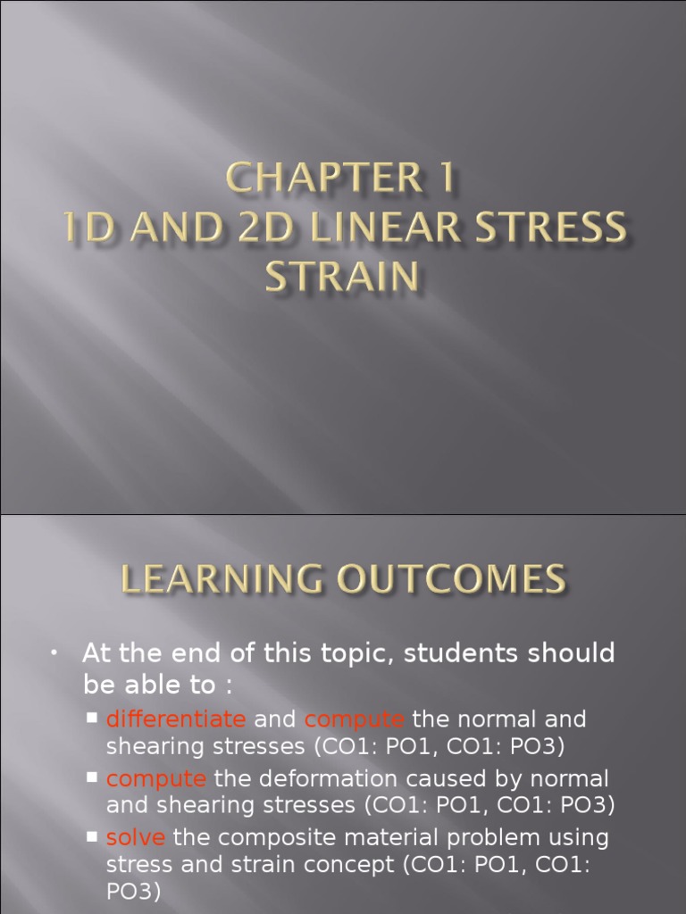 Chapter 1 - 1D and 2D Linear Stress Strain (Basic Solid Mechanics ...