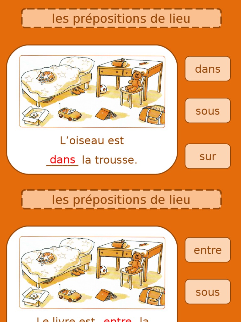 Les Prépositions de Lieu Exercice | PDF