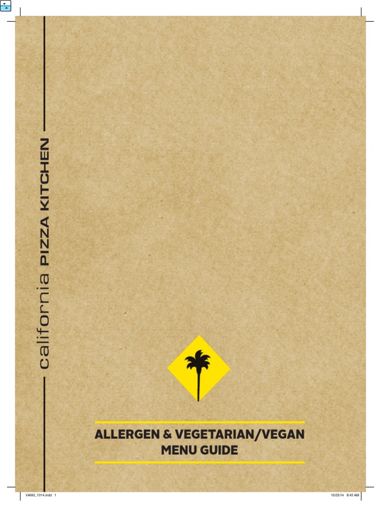Allergen & Vegetarian/Vegan Menu Guide: VANG - 1014.indd 1 10/23/14 8 ...