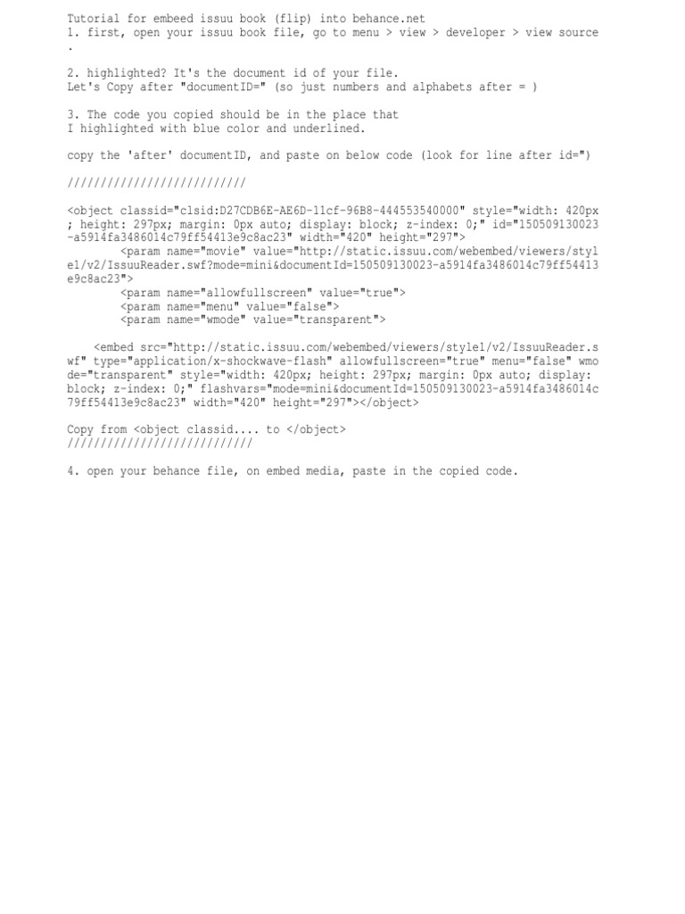 How To Embed Issuu in Behance Portfolio | PDF