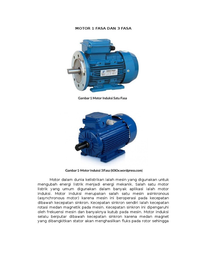 Motor 1 Fasa Dan 3 Fasa | PDF