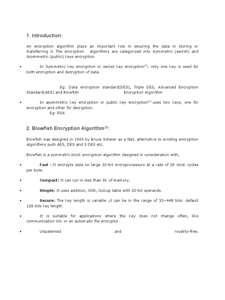 Blow Fish Algorithm | Download Free PDF | Secure Communication | Espionage Techniques