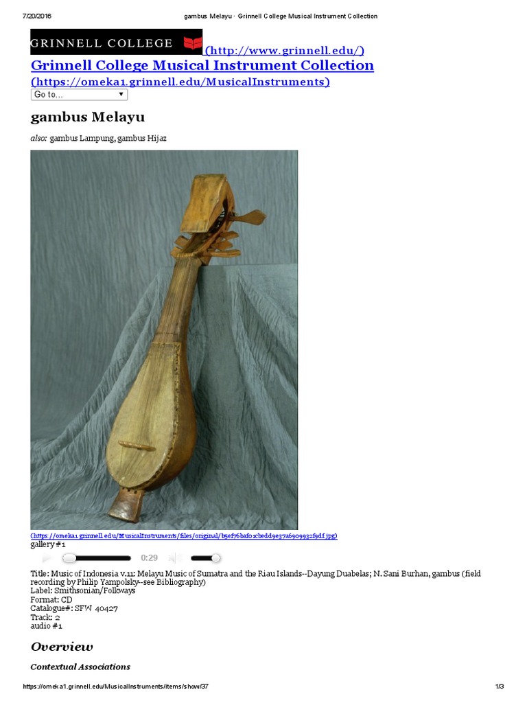 Gambus Melayu | String Instruments | Musical Instruments