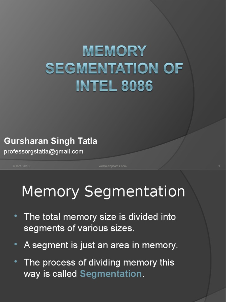 Memory Segmentation Of 8086 Pdf Computer Data Storage Computer Engineering