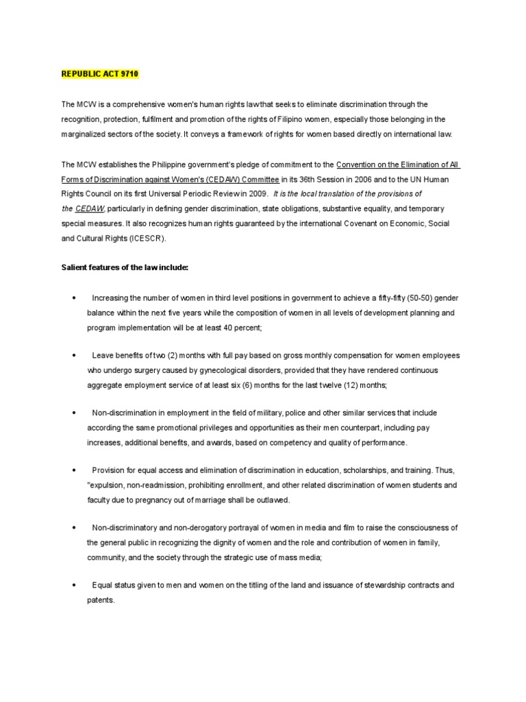 RA 9710 Q and A | Discrimination | Migrant Worker