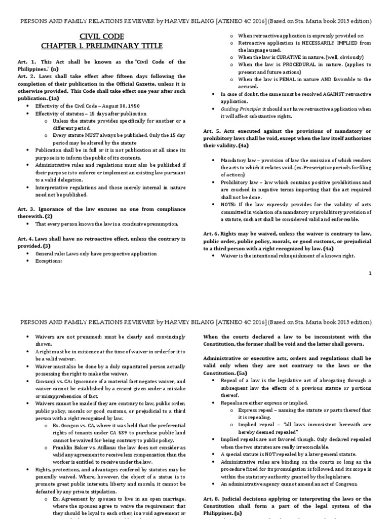 Sta. Maria Persons Reviewer Bilang | PDF