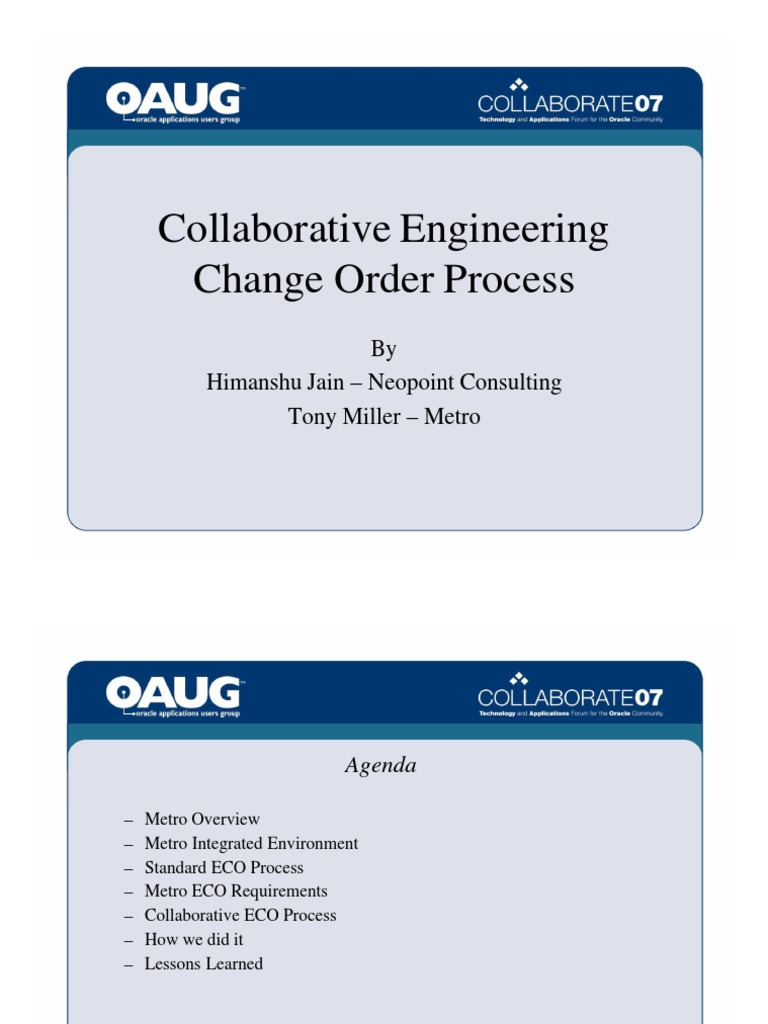 Collaborative Engineering Change Order Process: By Himanshu Jain ...