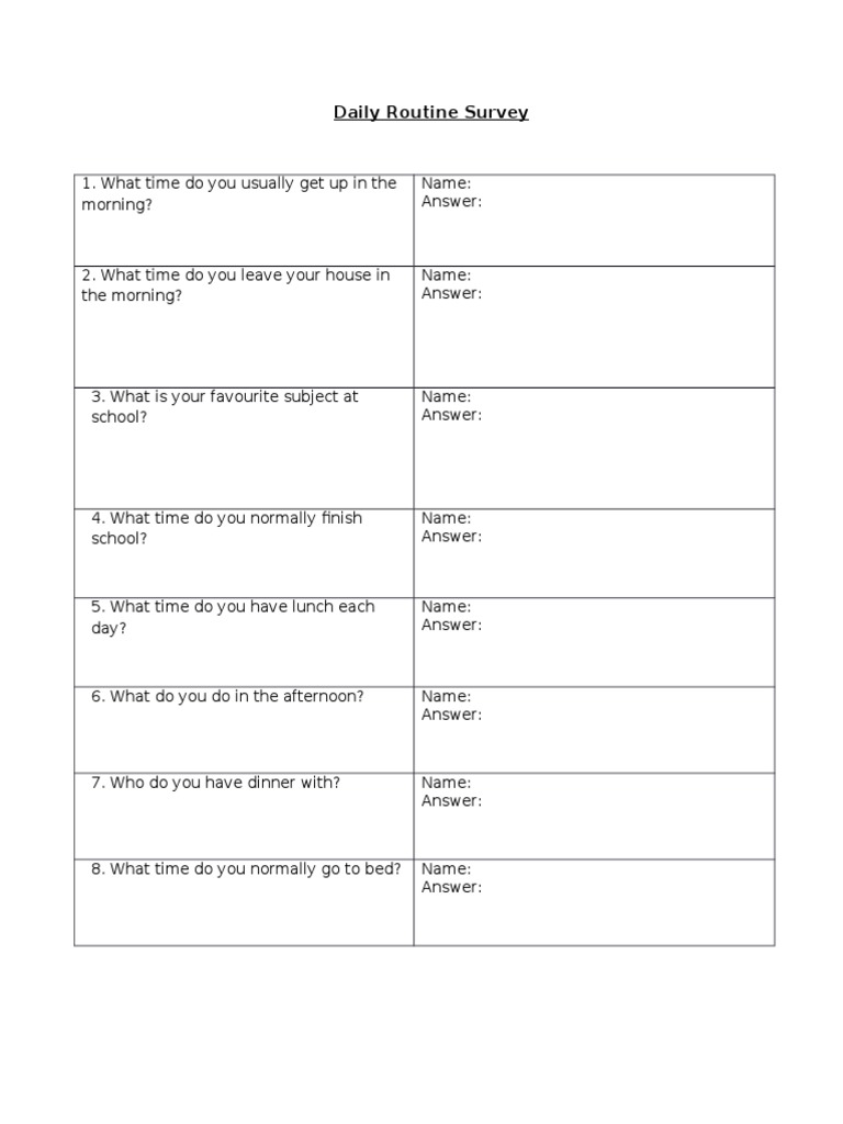 Conversation Daily Routine | PDF