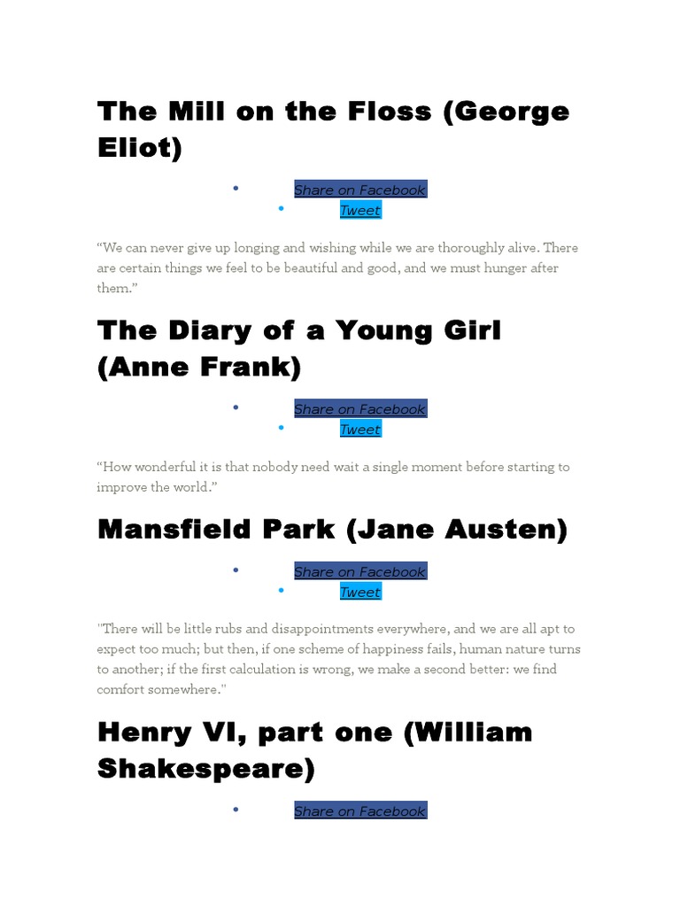 The Mill On The Floss | PDF | Novels